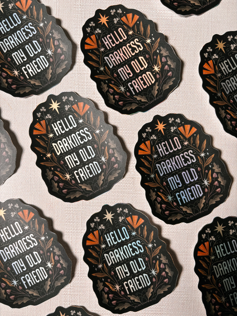 Hello Darkness Holographic 3” Sticker – Lantern Print Co.